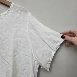 Terzo Millennio | Tops | Terzo Millennio White Linen Crocheted Lace ...